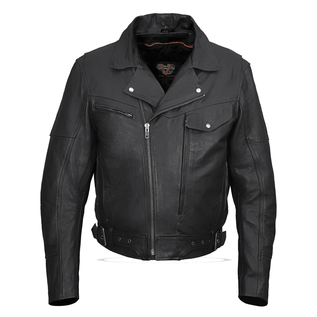 Men's Pistol Pete Leather Jacket with Lower Padded Back | Motorcycle Gear